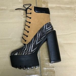 Shoes | Metallic Platform Boots | Poshmark